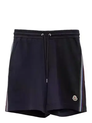 Moncler Logo Patch Side Stripe Shorts - Blue