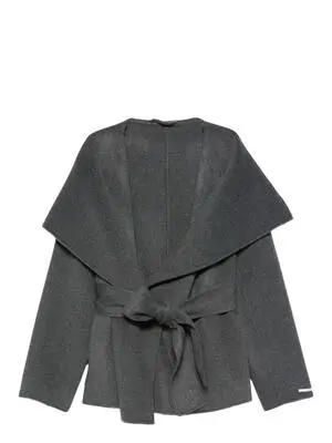 Marella Belted Shawl-collar Coat - Grey