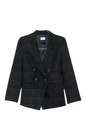 Marella Mllefedra Double-breasted Check-pattern Blazer - Blue