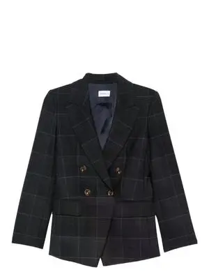 Marella Mllefedra Double-breasted Check-pattern Blazer - Blue