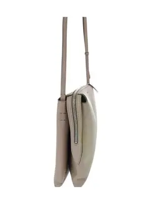 THE ROW Twin Leather Crossbody Bag - Neutrals