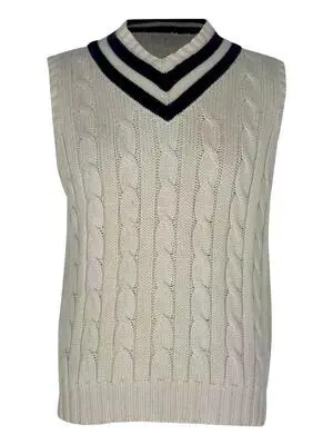 Polo Ralph Lauren Wimbledon Cable-knit Sweater Vest - White