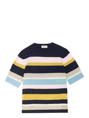 OTTOD'AME Striped Crew-neck T-shirt - Blue