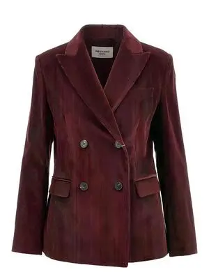 Max Mara Cotton Corduroy Velvet Blazer - Red