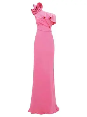 GEMY MAALOUF One-shoulder Ruffled Maxi Dress - Pink