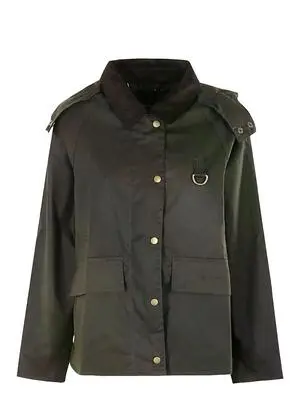 Barbour Corduroy Collar Hooded Jacket - Green