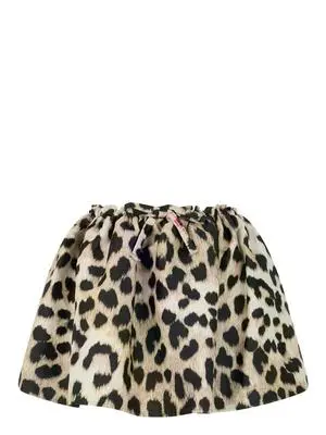Givenchy Givenchy Leopard Jacquard Pleated Mini Skirt Neutrals