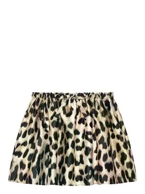 Givenchy Leopard Jacquard Pleated Mini Skirt - Neutrals