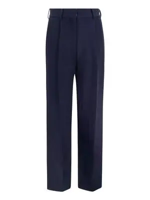 BLAZÉ MILANO Fox Pleated Wool Trousers - Blue