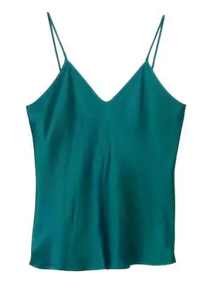 Max Mara V-neck Sleeveless Satin Top - Blue