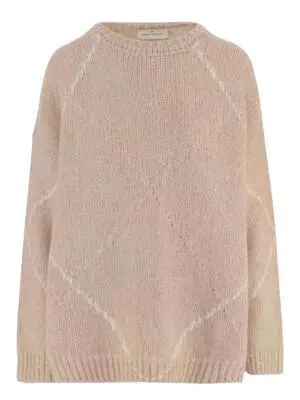 Bruno Manetti Diamond Pattern Crew Neck Sweater - Neutrals