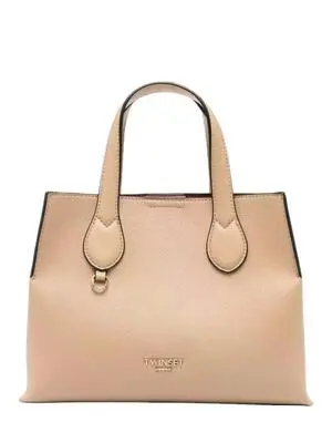TWINSET Logo Plaque Tote Bag - Neutrals
