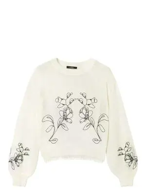 TWINSET Jumper With Floral Embroidery And Fringes - Neutrals