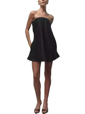 CAYET Demi Flared Mini Dress - Black