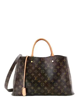 LOUIS VUITTON Montaigne Monogram Canvas Gm Tote Bag - Brown