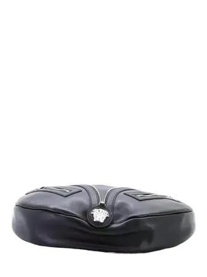 Versace Repeat Leather Large Hobo Bag - Black