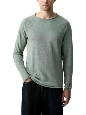 American Vintage Raw-edge Raglan-sleeve T-shirt - Green