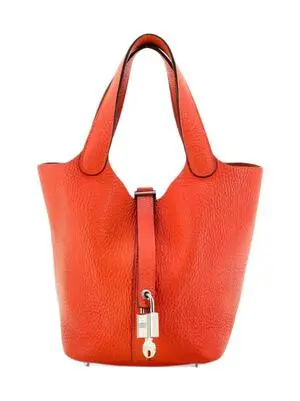 Hermès Picotin Lock Bag Clemence Pm Bucket Bag - Orange