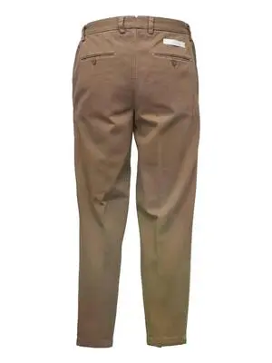 BRIGLIA 1949 Pleated Cotton Trousers - Brown