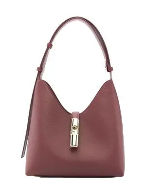Furla Grained Leather Turn-lock Tote Bag - Red