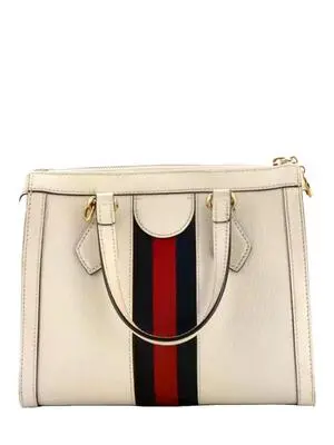 Gucci Ophidia Top Handle Tote Leather Small Satchel - Neutrals