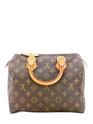 LOUIS VUITTON Speedy Monogram Canvas 25 Satchel Handheld Bag - Brown