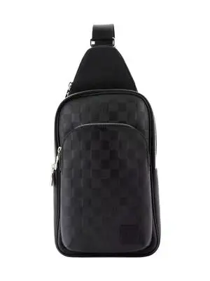 LOUIS VUITTON Avenue Sling Bag Nm Damier Infini Leather Crossbody Bag - Black