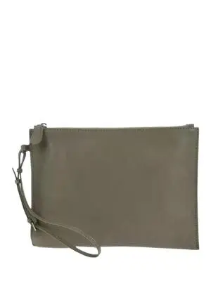 THE ROW Leather Envelope Bag With Wrist Strap - Green
