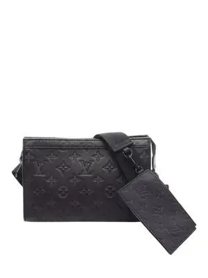 LOUIS VUITTON Monogram Shadow Gaston Wearable Wallet Crossbody Bag - Black