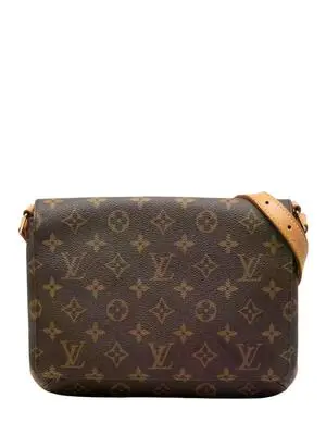 LOUIS VUITTON 1998 Monogram Musette Tango Short Strap Shoulder Bag - Brown