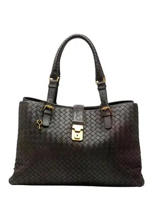 Bottega Veneta Roma Intrecciato Tote Bag - Brown