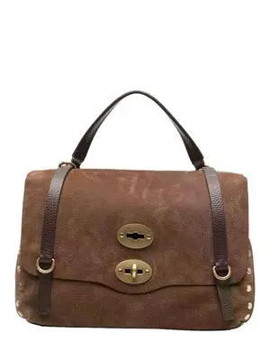 ZANELLATO Zanellato Small Postina Nubuck Leather Tote Bag Brown