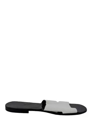 Loewe Leather Logo Slide Sandals - White
