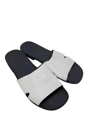 LOEWE Loewe White Leather Logo Slide Sandals