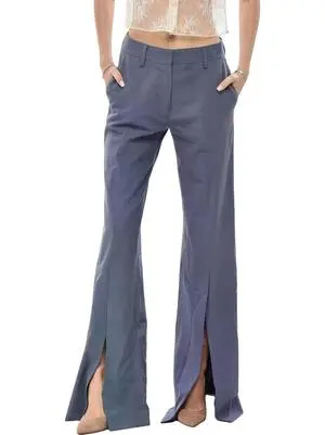 Off-White Slit-detail Flared Trousers - Blue