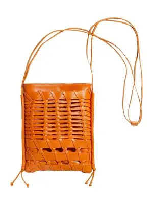Hereu Trena Woven-Pocket Crossbody Bag Orange