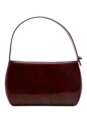 Cartier Patent Leather Monogrammed Handbag - Red