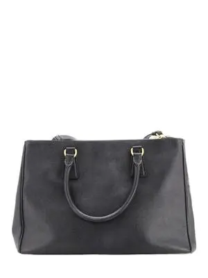 Prada Saffiano Leather Medium Tote Bag - Black