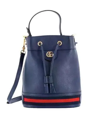 Gucci Gucci Ophidia Leather Bucket Bag Blue