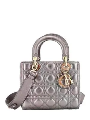 Dior Lady Bag Cannage Quilt Leather Shoulder Bag - Metallic