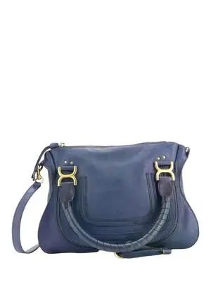 Chloé Chloé Marcie Leather Shoulder Bag Blue