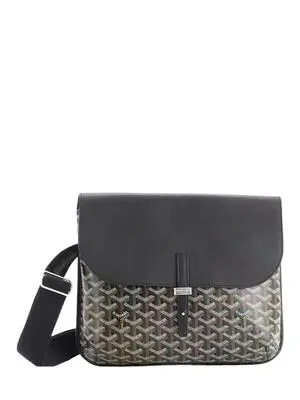 Goyard Messenger Bag In Coated Canvas And Leather - Black