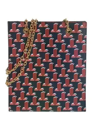 LANVIN Faux-leather Shoulder Bag With Monogram Pattern - Black