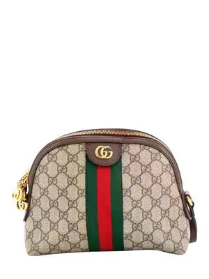 Gucci Ophidia Dome Gg Coated Canvas Small Shoulder Bag - Brown