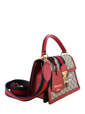 Gucci Queen Margaret Gg Coated Canvas Small Satchel - Red