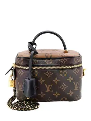 LOUIS VUITTON Vanity Handbag, Reverse Monogram Canvas Pm Satchel - Brown