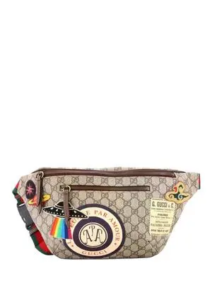 Gucci Gg Coated Canvas Applique Belt Bag - Brown