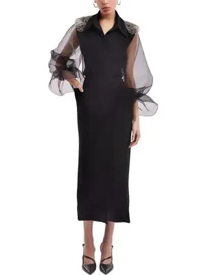 GEMY MAALOUF High-waisted Wrap-style Skirt - Black