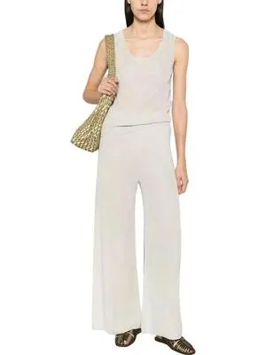 NENETTE Metallic Effect Ribbed Knit Tank Top - Neutrals
