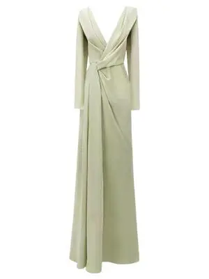 GEMY MAALOUF Draped Cut-out Maxi Dress - Neutrals